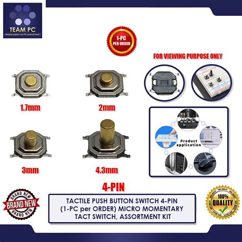 TEAM PC TACTILE PUSH BUTTON SWITCH PIN PC Per ORDER MICRO