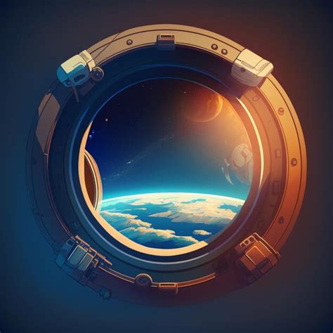 A view of the earth from a space station window generative ai | Premium AI-generated image