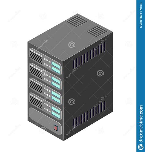 Single Server Network Technology Of Connection Data Center Stock Vector