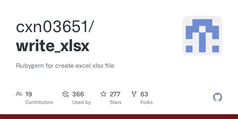 Github Cxn03651writexlsx Rubygem For Create Excel Xlsx File