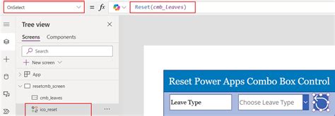 How To Reset Power Apps Combo Box Control