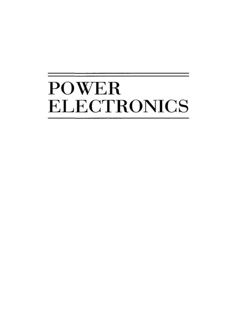 Power Electronics Converters Applications And Design Mohan Pdf