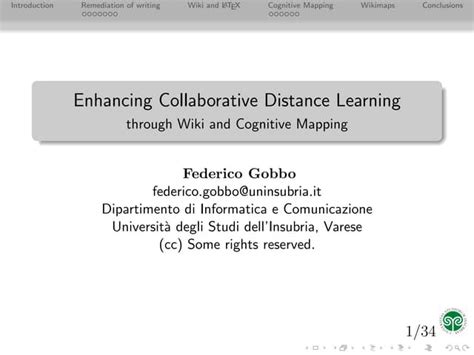 Enhancing Collaborative Distance Learning Through Wiki And Cognitive