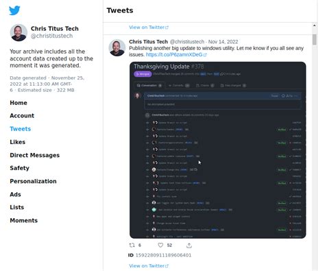 twitter archive offline