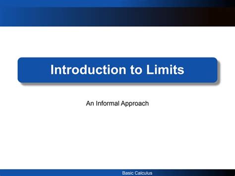 Lesson 1 Introduction To Limitspptx