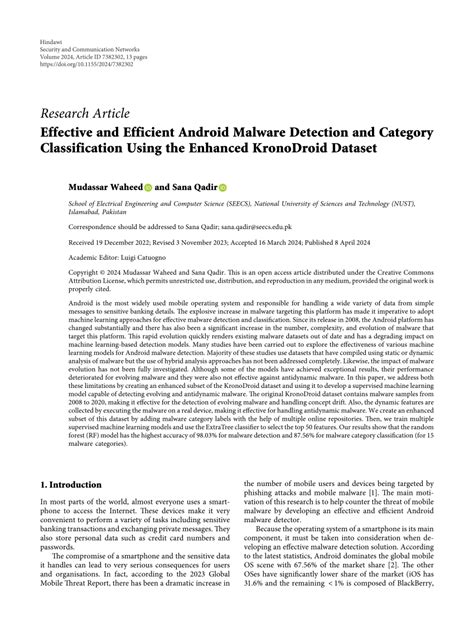 Pdf Effective And Efficient Android Malware Detection And Category Classification Using The
