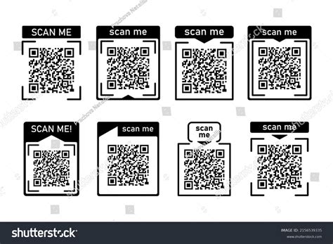 Establecer marco de iconos Scan me vector de stock libre de regalías 2156539335 Shutterstock