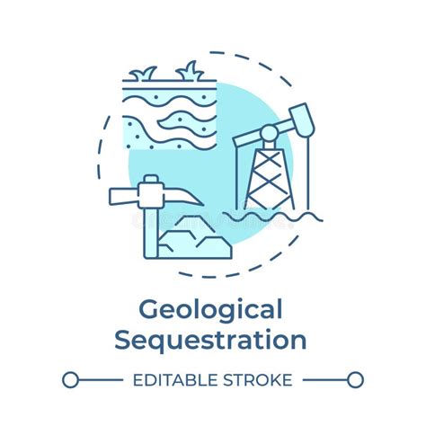 Geological Sequestration Soft Blue Concept Icon Stock Illustration