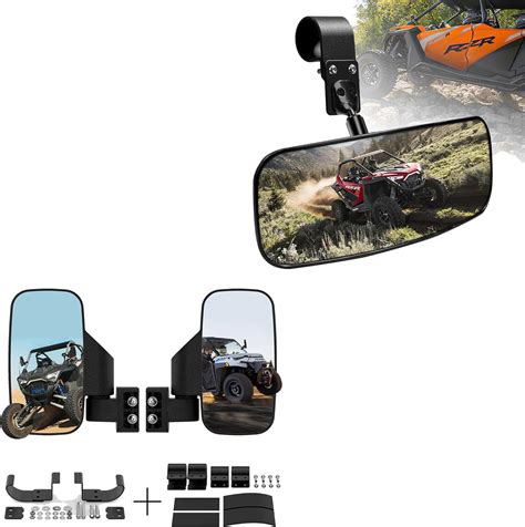 Amazon.com: UTV Rear View Mirror ＆ Universal UTV Side Mirrors for 1.75"-2" Roll Bar Cage ...