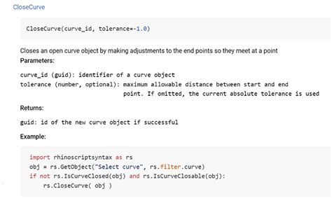 Rhino 8 Rsclosecurve Obj Does Not Close Curve Scripting