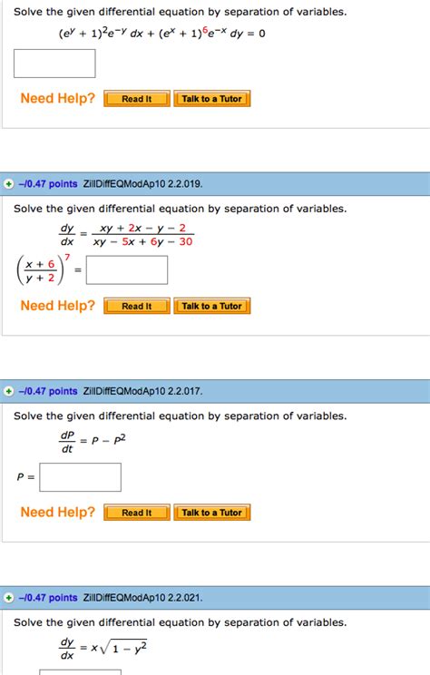 solved solve the given differential equation by separation