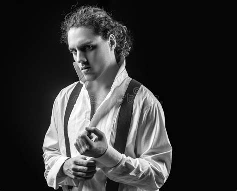 Portrait Of Attractive Self Assured Macho Man Copyspace Portrait Of