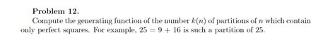 Solved Problem 12 Compute The Generating Function Of The