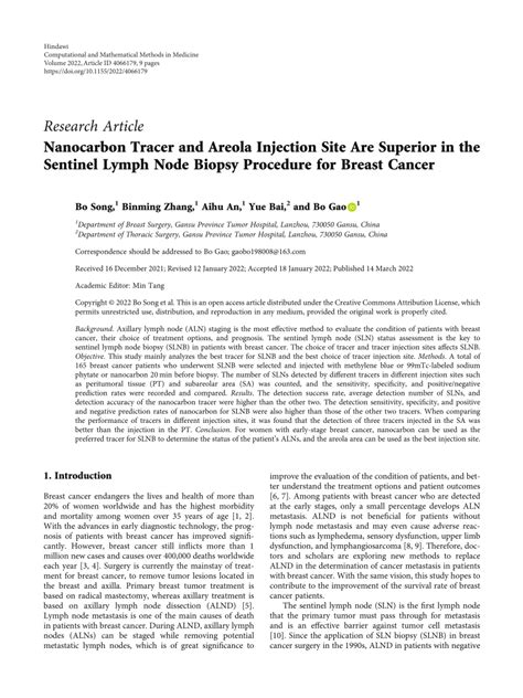 Pdf Nanocarbon Tracer And Areola Injection Site Are Superior In The