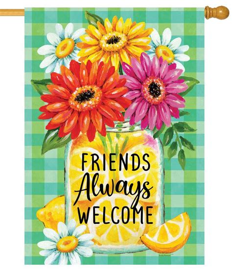 Gerberas And Lemons House Flag I Americas Flags