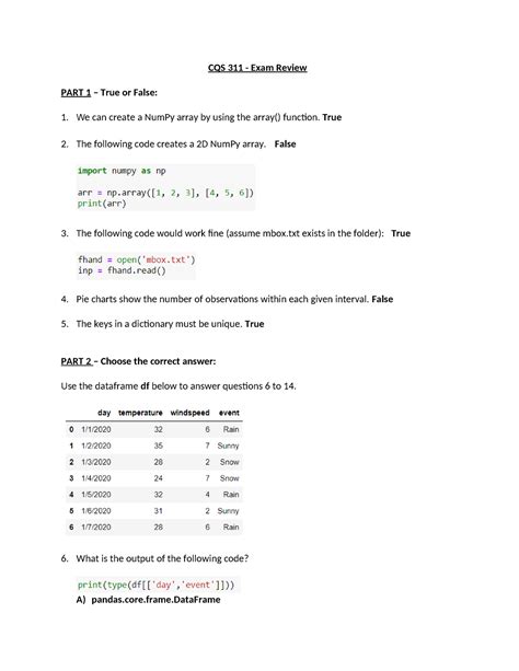 Cqs 311 Final Exam Review Solution Cqs 311 Exam Review Part 1