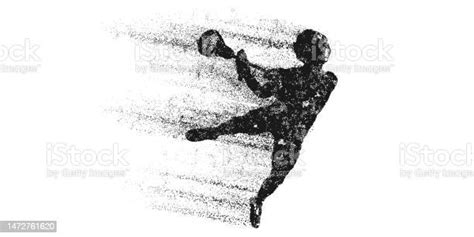흰색 배경에 라크로스 선수의 추상 실루엣 라크로스 선수 남자는 공을 던진다 벡터 그림 라크로스에 대한 스톡 벡터 아트 및 기타