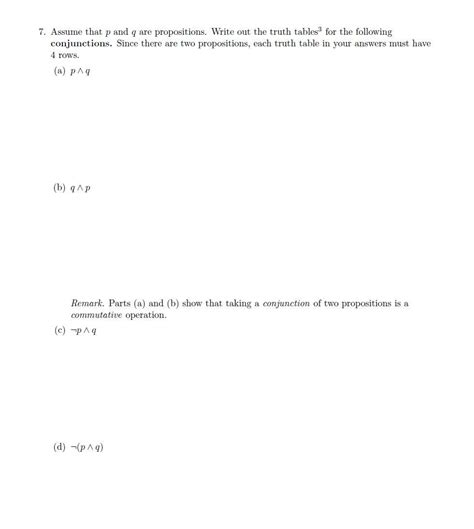 Solved 7 Assume That P And Q Are Propositions Write Out Chegg Com