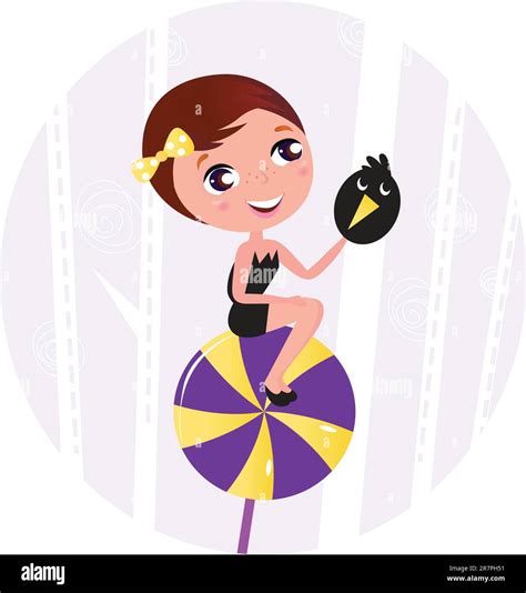 Halloween Pinup Girl Sitting On Candy Vector Cartoon Illustration Stock Vector Image Art Alamy