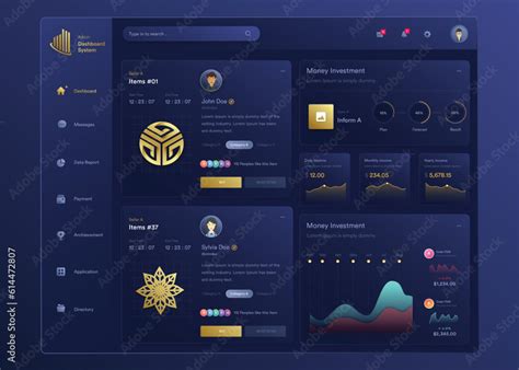 infographic nft dashboard ui design with graphs charts and diagrams