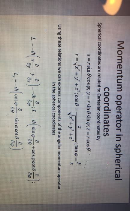 solved momentum operator in spherical coordinates spherical