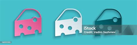 종이 잘라 치즈 아이콘은 파란색 배경에 격리 종이 아트 스타일 벡터 0명에 대한 스톡 벡터 아트 및 기타 이미지 0명 3차원 형태 구멍 Istock