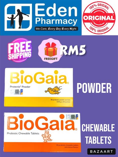 Biogaia Protectis Powder Probiotic Chewable Tablets [ Lemon Flavour ] 30s Biogia Free