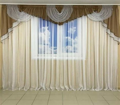 Готовый Шифоновый Ламбрекен Нейлон Двух Цветов на Карниз 2 5 М 3 5 М Разные Цвета — Купить