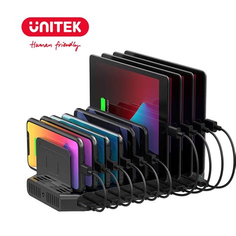 Unitek 60w 10 Port Usb Charging Station Fast Charge Dock With
