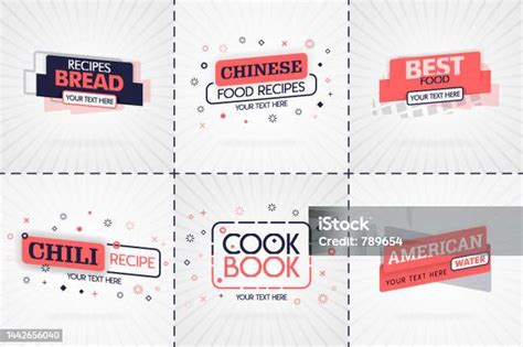 음식과 레시피 잡지를 위한 분홍색 요리 책 세트 음식점 과 레스토랑에 대한 레스토랑 메뉴 제목 또는 배지 레시피 배너를 위한 미니멀한 디자인 0명에 대한 스톡 벡터 아트 및