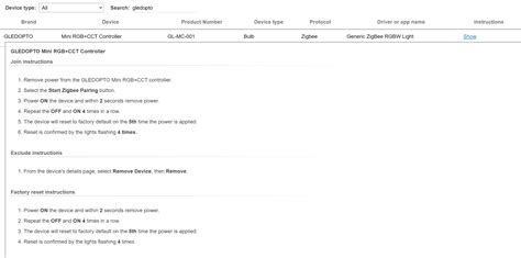 devices in hubitat elevation c 8 not responding to commands gledopto