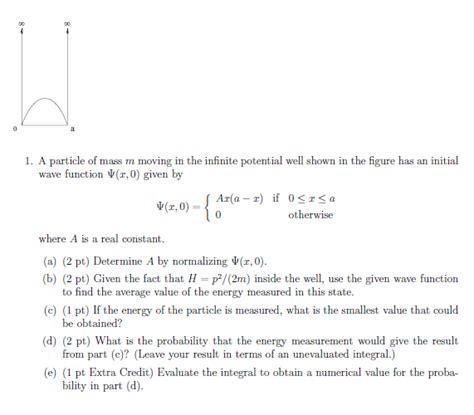 solved 1 a particle of mass m moving in the infinite
