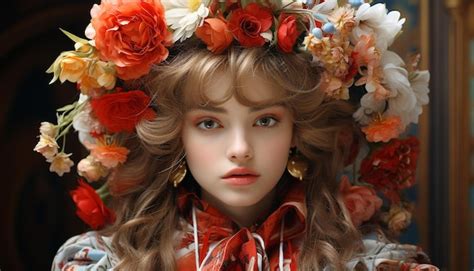 Premium Ai Image Cute Blond Girl With Curly Hair Smiling Looking At