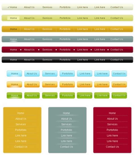 12 Free CSS Menus Styles Free PSD Download FreeImages