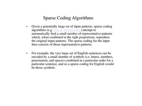 Sparse Coding And Hebbian Learning Sen Song Ppt Download