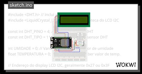 Ex10 Sensor Dht E Lcd Wokwi Esp32 Stm32 Arduino Simulator