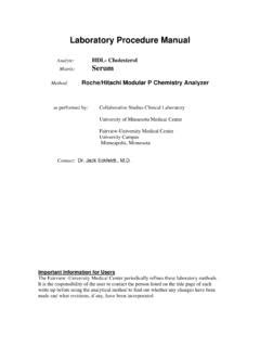 HDL Cholesterol Laboratory Procedure Manual Hdl Cholesterol Laboratory Procedure Manual Pdf