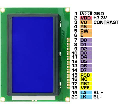 Display 12864 White On Blue 33v Micro Robotics