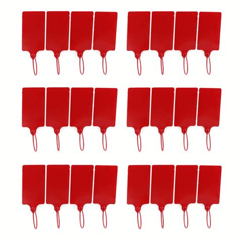 24 Pcslot Red Plastic Tagssign Cable Tie Plastic Cable Tie Tag Tied