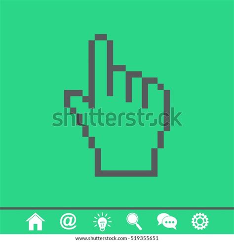 Pixel Hand Cursor Vector Icon Stock Vector Royalty Free 519355651 Shutterstock