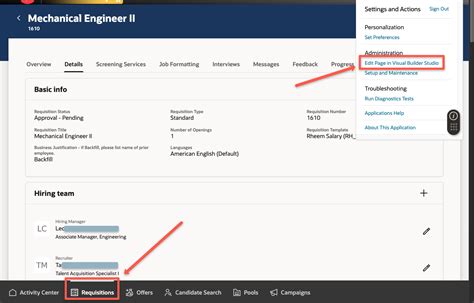 How To Edit Job Requisition Details Page With Vbs — Cloud Customer Connect