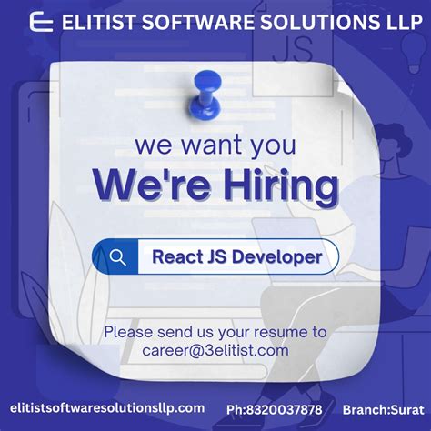 We We Reactjsdeveloper Reactjsjobs Frontenddeveloper Hiringnow Elitist Software