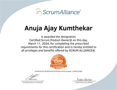 Anuja Kumthekar On Linkedin Scrum Scrumalliance Productdevelopment Productowner Cspo