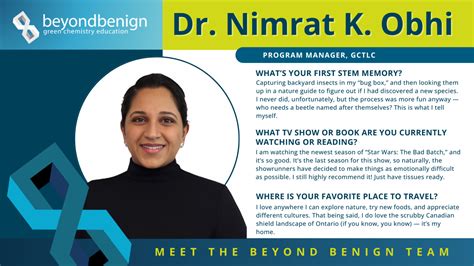 Meet The Beyond Benign Team A Qanda With Dr Nimrat K Obhi Beyond Benign