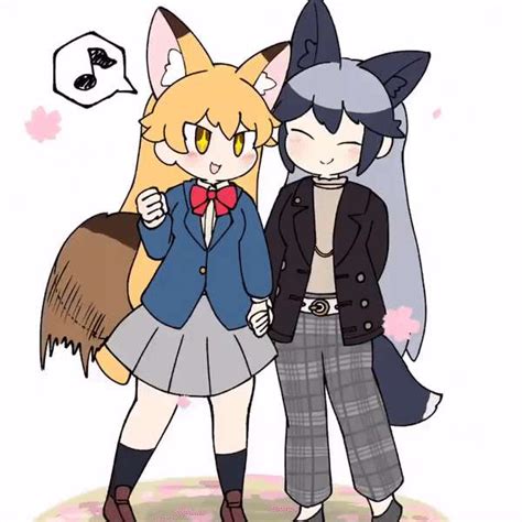 Anime  Silver Fox Kemono Friends Ezo Red Fox Kemono Friends