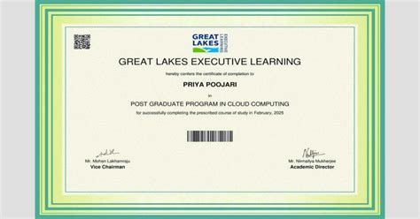 Pgp Cloud Computing Completion Certificate For Priya Poojari Priya Pujari