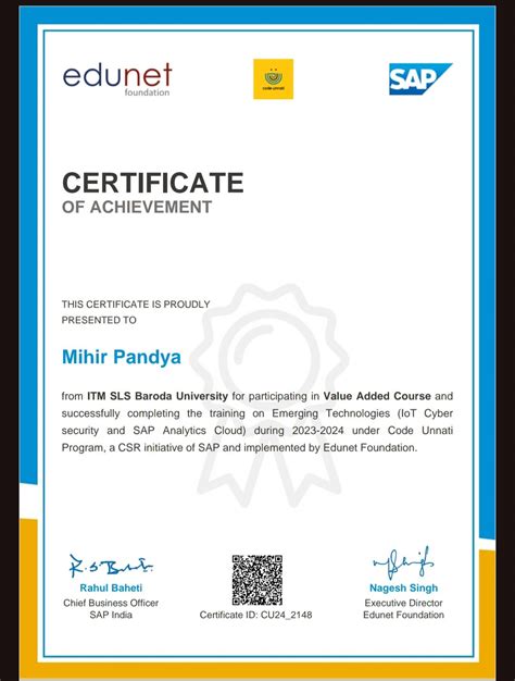 Mihir Pandya On Linkedin Codeunnati Sap Cybersecurity Dataanalytics Edunetfoundation
