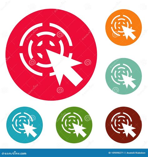 Cursor Interactive Icons Circle Set Vector Stock Vector Illustration Of Clicking Interactive