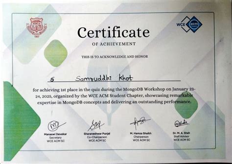 Samruddhi Khot On Linkedin Mongodb Wceacm