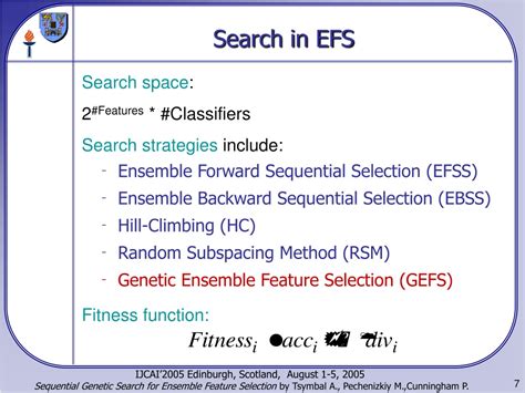Ppt Sequential Genetic Search For Ensemble Feature Selection Powerpoint Presentation Id9726454